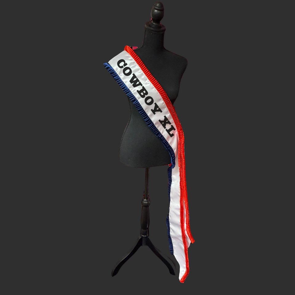 Cowboy Sash, Cowboy Kamala Sash, Red White and Blue Sash, Bride Sash ...